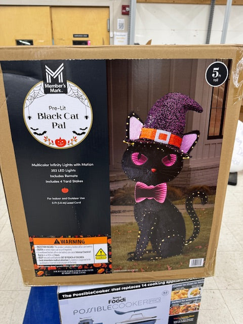 MM 5' Pre-Lit LED Infinity Mirror Black Cat Pal – Sheboygan Discount ...